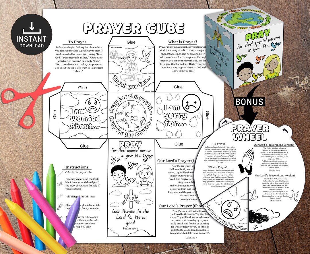 Prayer Cube Christian Crafts Crafts for Kids Printable - Etsy UK