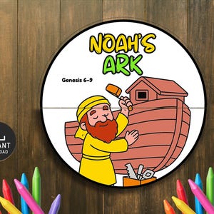 Noah's Ark Folding Surprise Bible Story Craft, Mini Book (digital ...