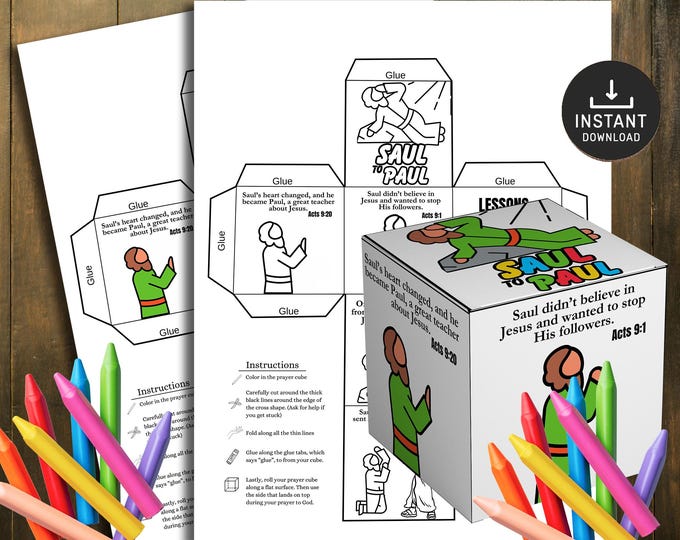 Printable Saul to Paul Cootie Catcher, Kids Bible Story Q&A Game ...