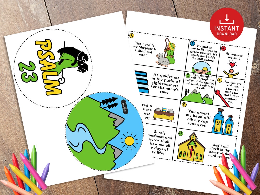 Psalm 23 Bible Story Activity, Sunday School Craft, Printable Paper ...