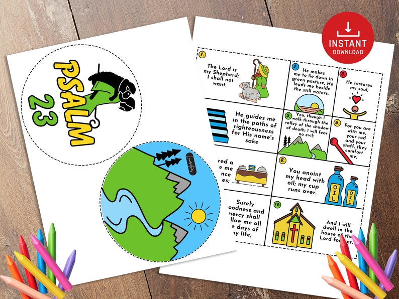 Psalm 23 Bible Story Activity, Sunday School Craft, Printable Paper ...