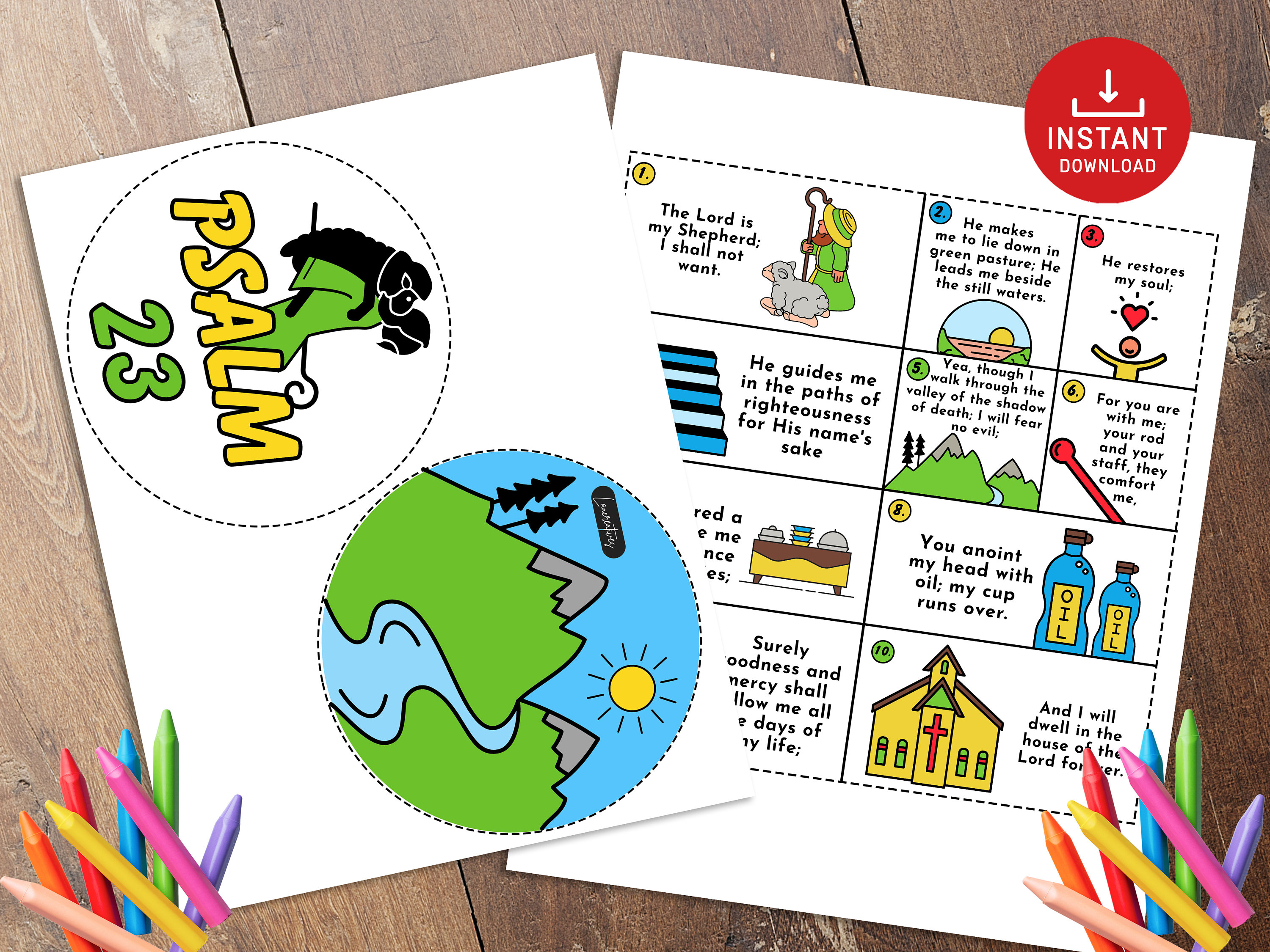 Psalm 23 Bible Story Activity, Sunday School Craft, Printable Paper ...