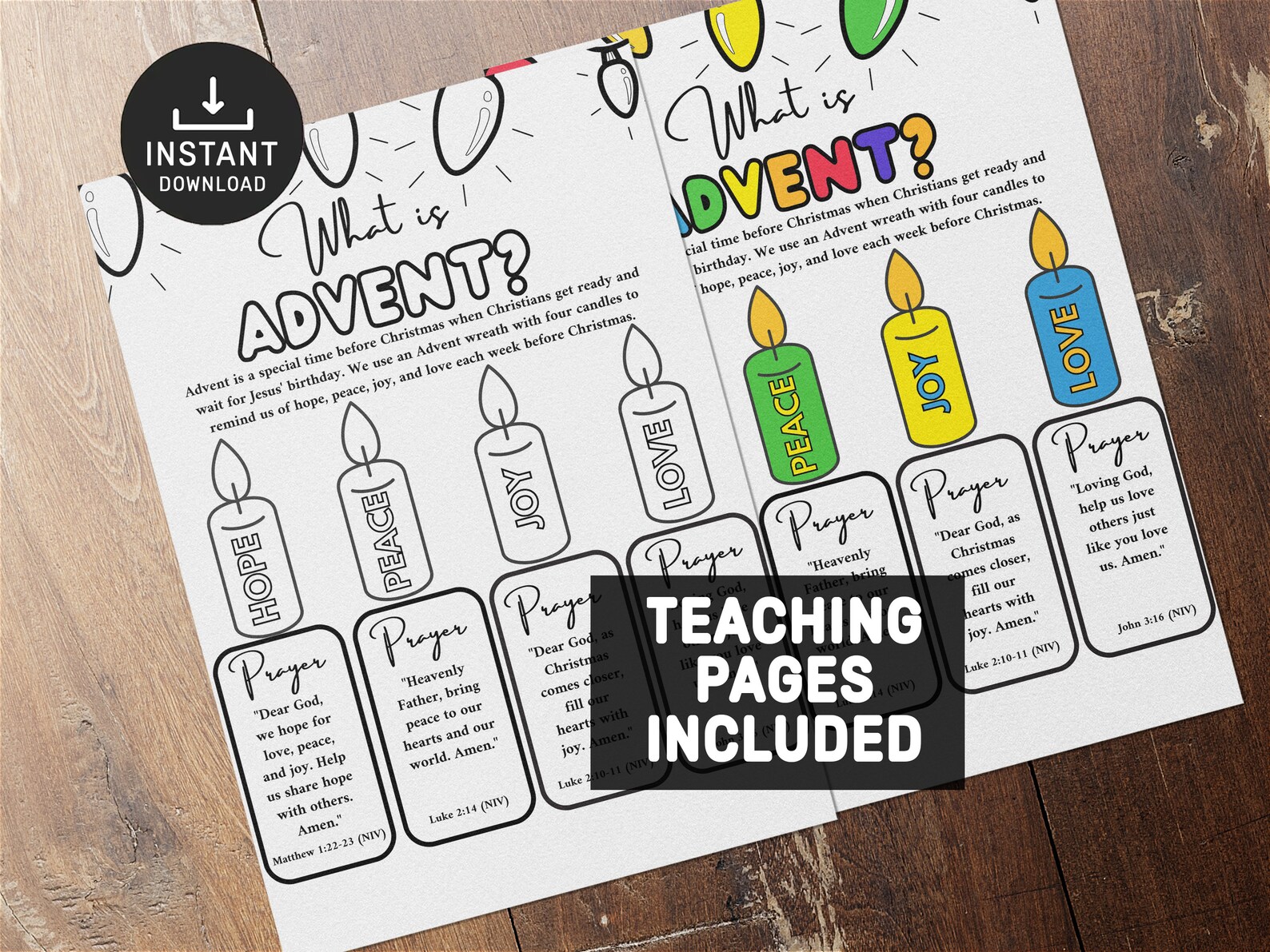 Advent Coloring Wheel, Bible Activity, Kids Bible Lesson, Memory Game ...