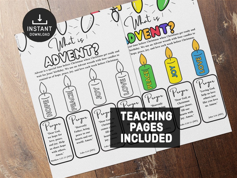 Advent Coloring Wheel, Bible Activity, Kids Bible Lesson, Memory Game ...