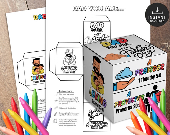 Fathers Day Best Dad Bible Awards Printable, Sunday School Kids Gift ...