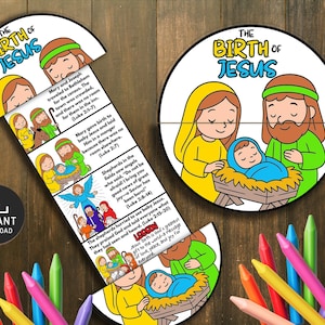The Birth of Jesus Folding Surprise Bible Story Craft, Kids Bible ...