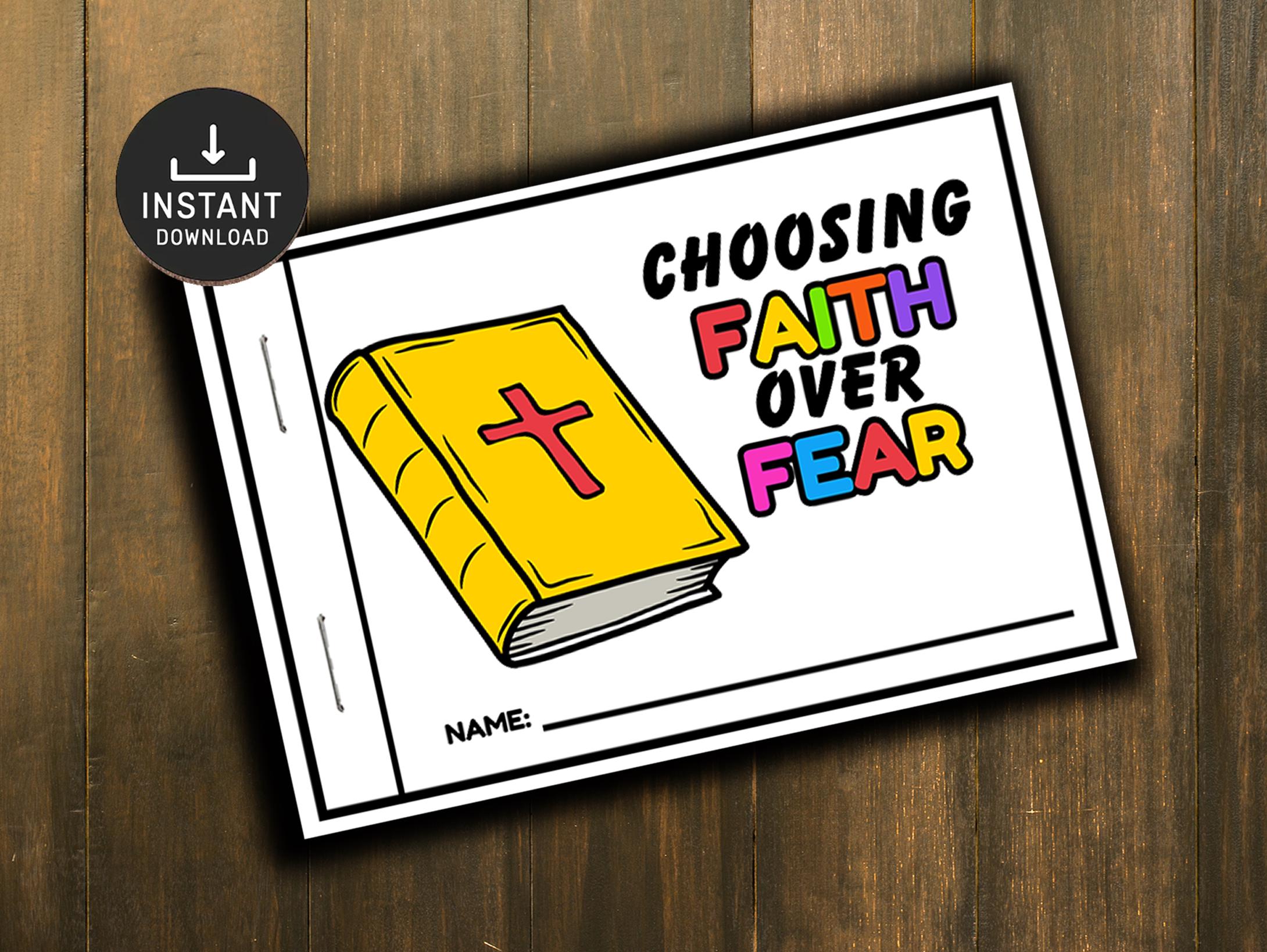 Choosing Faith Over Fear Scripture Mini Book, Bible Story Activity ...