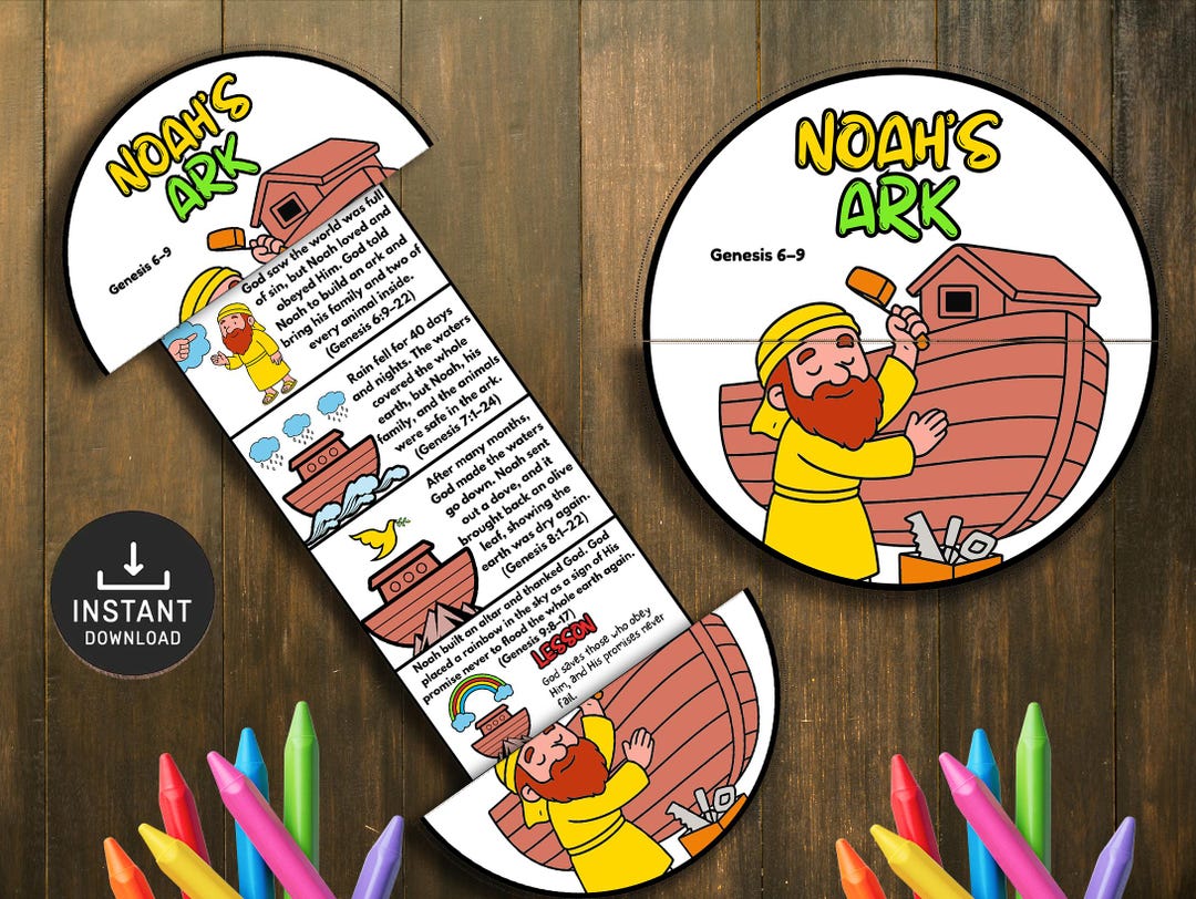 Noah's Ark Mini Book, Bible Story Craft (digital Download) - Etsy