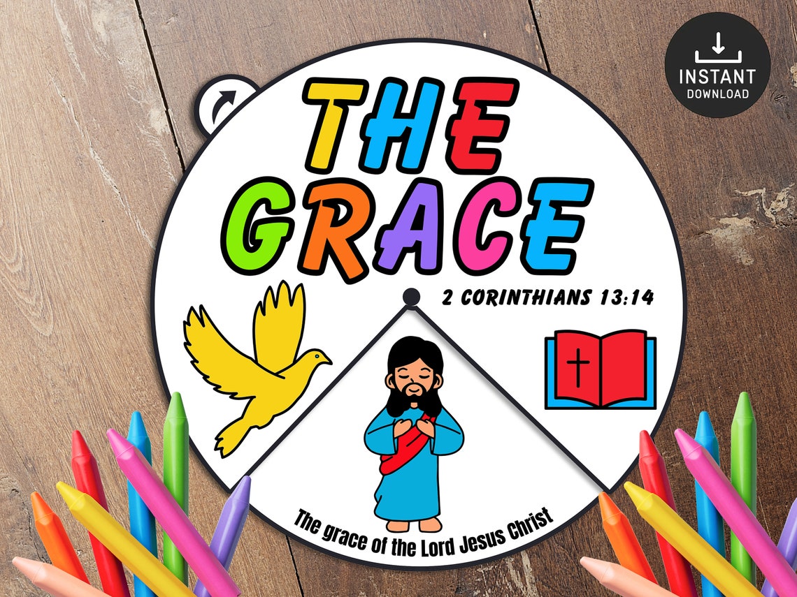 The Grace Prayer Coloring Wheel, Bible Activity, Kids Bible Lesson ...