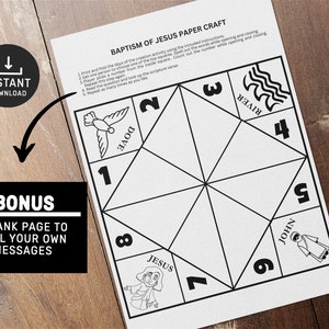 Baptism of Jesus Craft Jesus Baptized Fortune Teller Cootie - Etsy