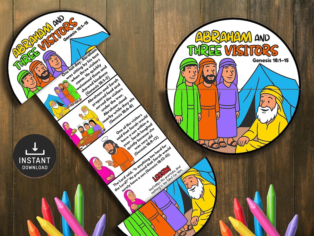 Abraham and Three Visitors Bible Story Craft, Sunday School (digital ...