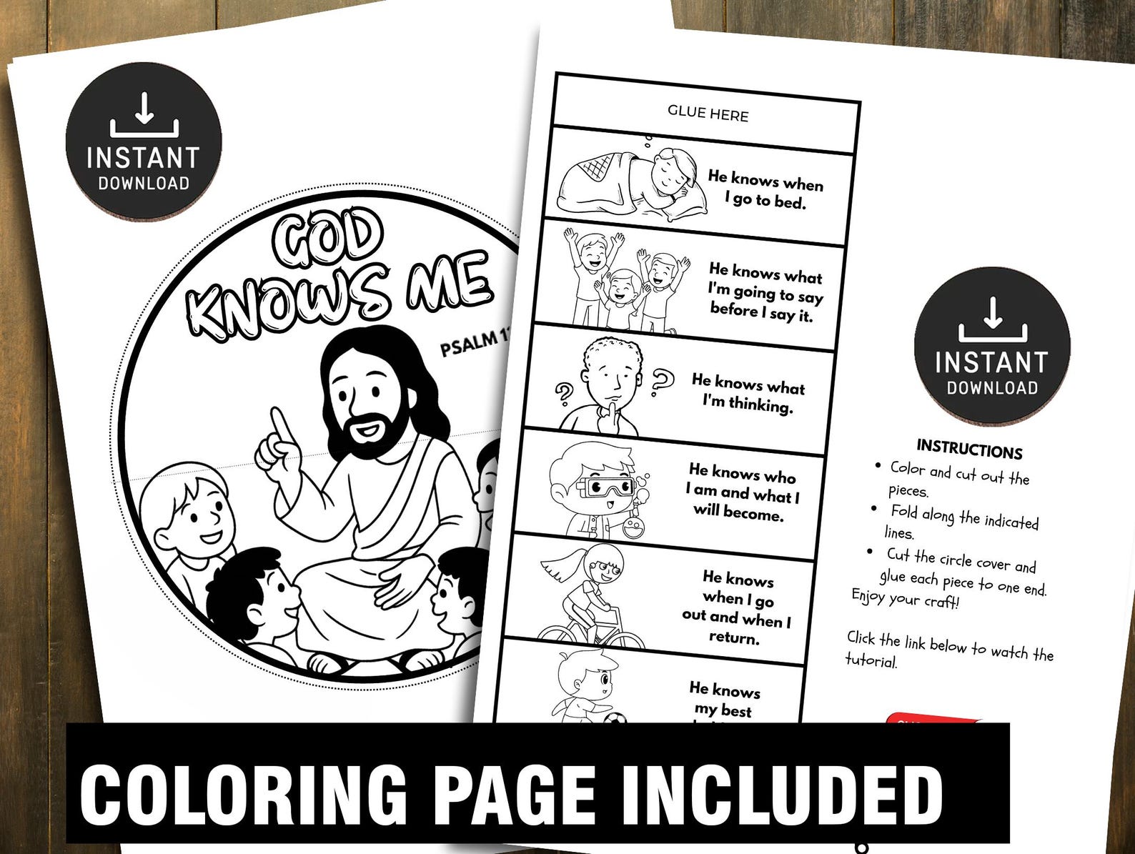 Psalm 139 Bible Story Craft, God Knows Me Activity (digital Download ...