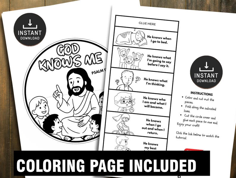 Psalm 139 Bible Story Craft, God Knows Me Activity (digital Download ...