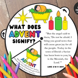 Advent Coloring Wheel, Bible Activity, Kids Bible Lesson, Memory Game ...