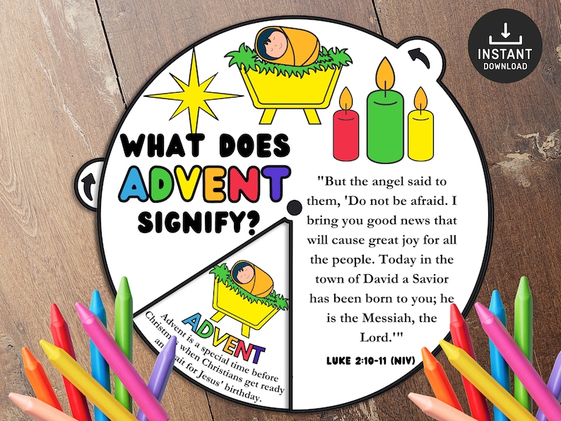 Advent Coloring Wheel, Bible Activity, Kids Bible Lesson, Memory Game ...