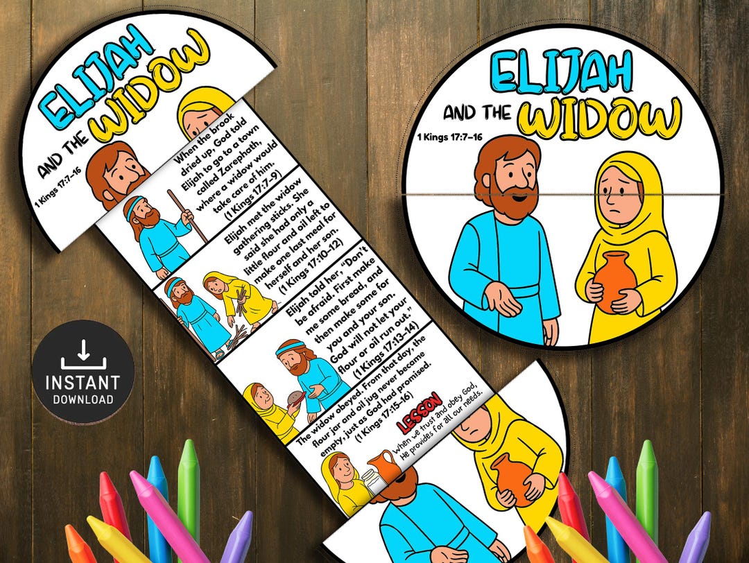Elijah and the Widow Bible Story Craft, Sunday School (digital Download ...