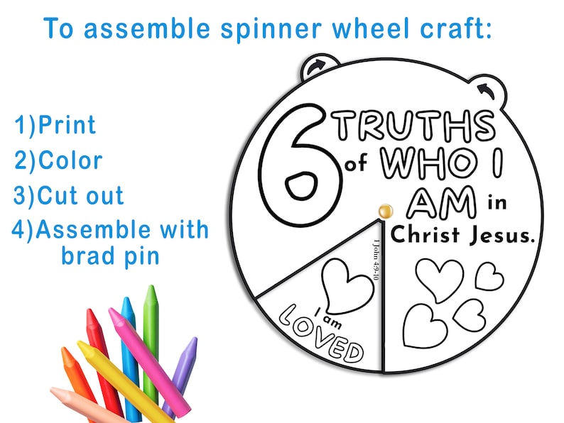 Printable Identity in Christ Coloring Wheel, Printable Bible Activity ...
