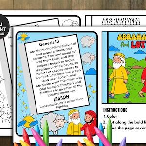 Abraham and Lot Bible Story Mini Book: Sunday School Craft (digital ...