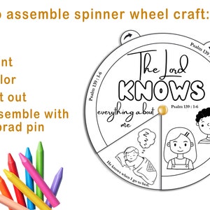Psalm 139 God Knows Me Coloring Wheel, Bible Story Activity, Kids Bible ...
