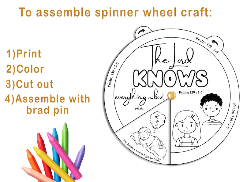 Psalm 139 God Knows Me Coloring Wheel, Bible Story Activity, Kids Bible ...