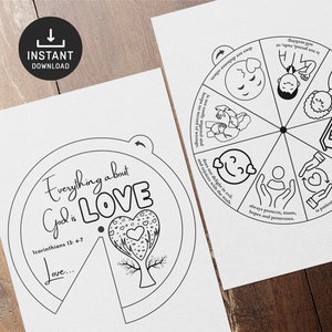 God is Love Coloring Wheel for Preschoolers, Bible Activity, 1 Cor 13 ...