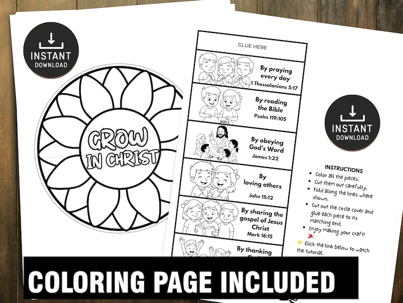 Growing in Christ Craft, Folding Surprise Bible Craft, Kids Bible ...