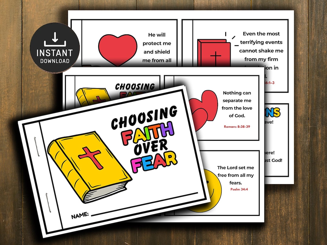 Choosing Faith Over Fear Scripture Mini Book, Bible Story Activity ...