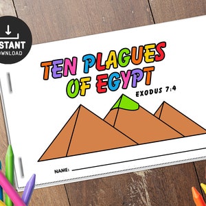 Ten Plagues of Egypt, Mini Book, Half Page Book, Bible Activity, Kids ...