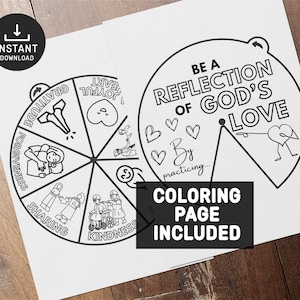 God is Love Coloring Wheel, Printable Bible Activity, Watercolor, Kids ...