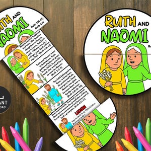 Ruth and Naomi Folding Surprise Bible Story Craft, Kid Bible Lesson ...