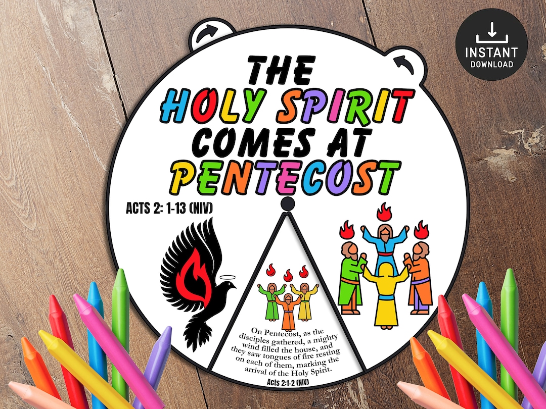 Pentecost Coloring Wheel, Acts 2 Bible Lesson, Sunday School Lesson ...