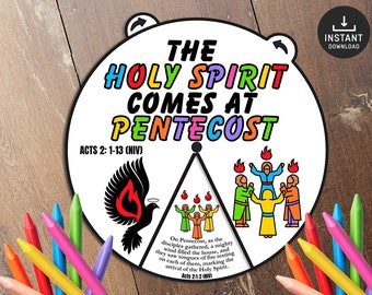 Pentecost Coloring Wheel, Acts 2 Bible Lesson, Sunday School Lesson ...