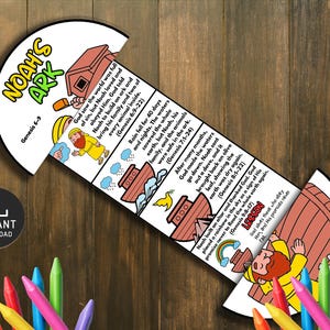 Noah's Ark Folding Surprise Bible Story Craft, Mini Book (digital ...
