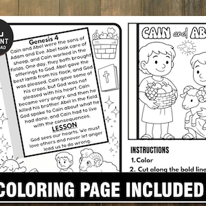 Cain and Abel Mini Book: Bible Story Craft (digital Download) - Etsy