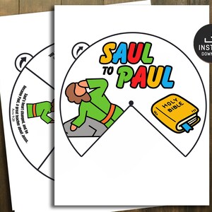 Saul to Paul Coloring Wheel, Printable Bible Activity, Kids Bible ...