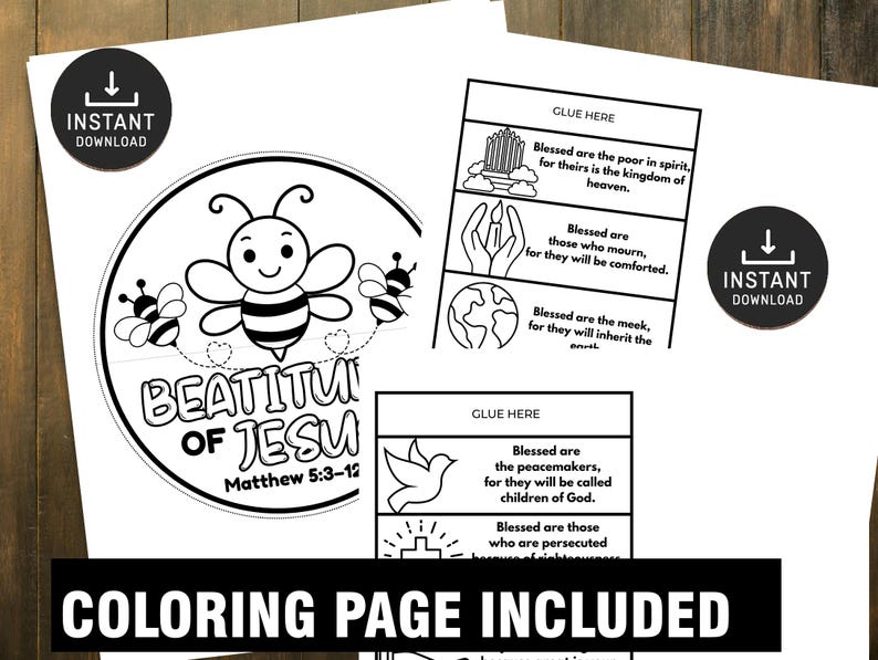 Beatitudes of Jesus Craft, Kids Bible Lesson (digital Download) - Etsy