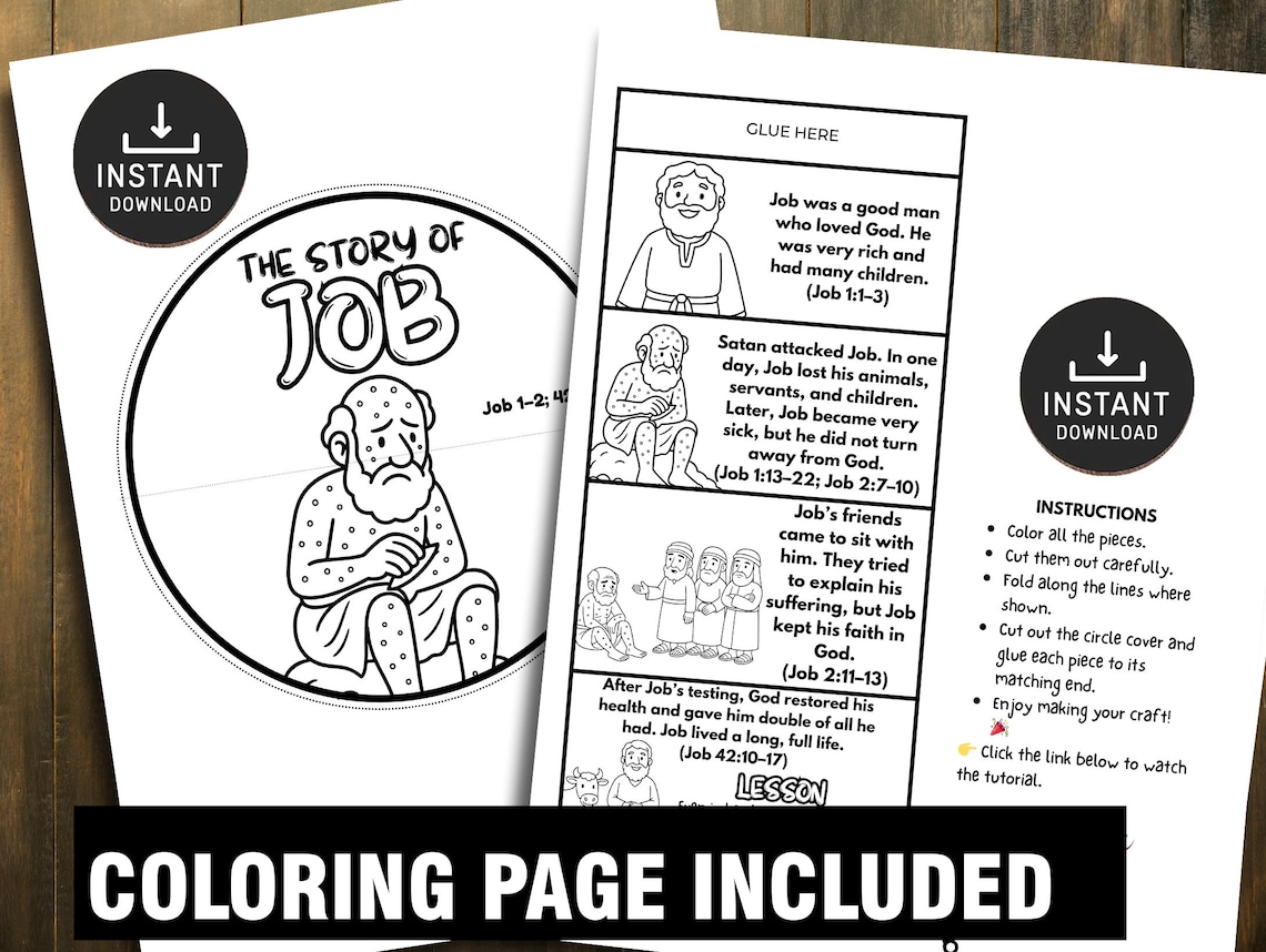Story of Job Bible Craft, Sunday School Activity (digital Download) - Etsy