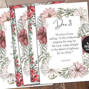Advent Scripture Cards, Advent Calendar, Christmas Countdown ...