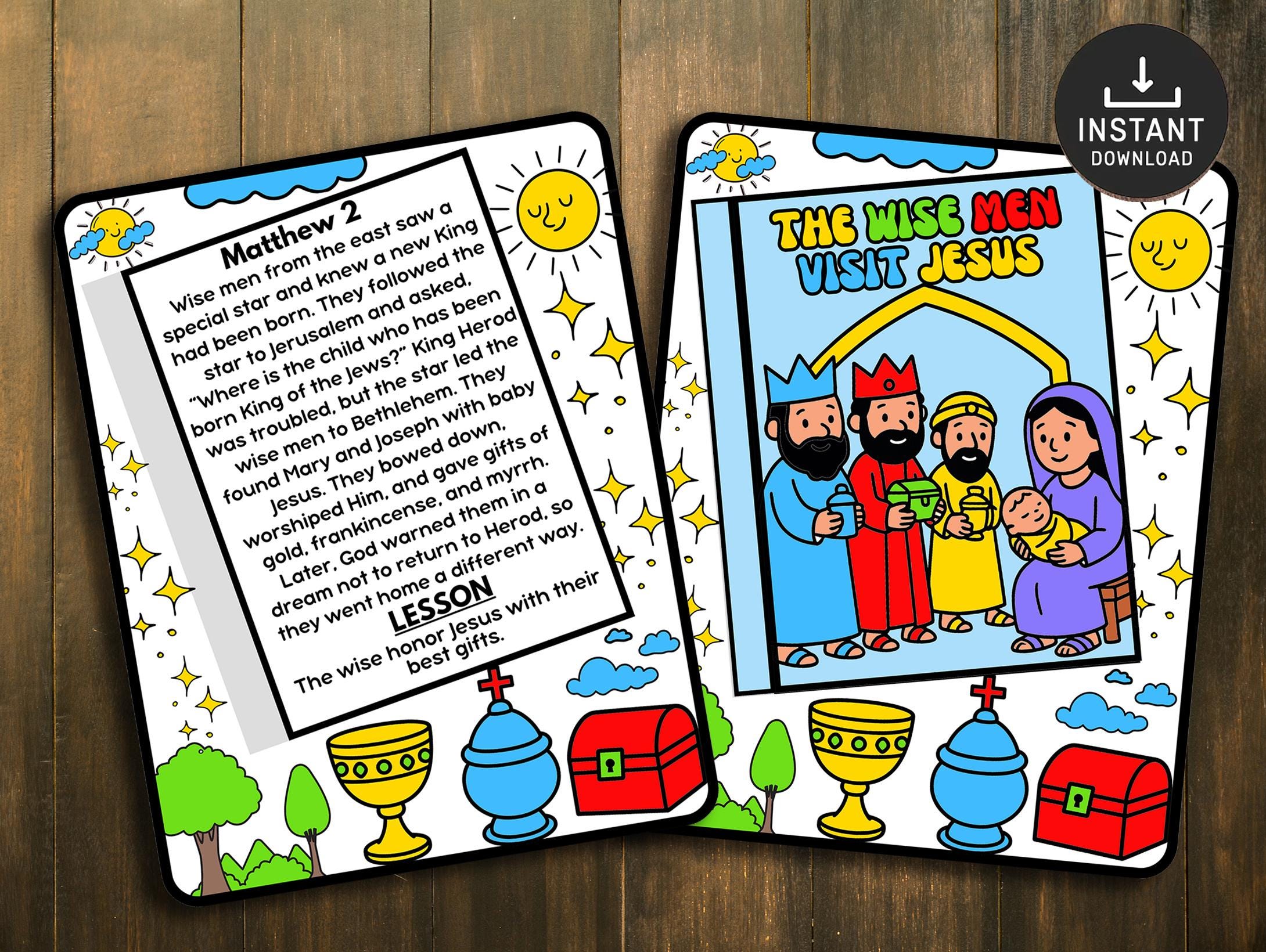 Wisemen Visit Jesus Mini Book, Bible Story Activity (digital Download ...