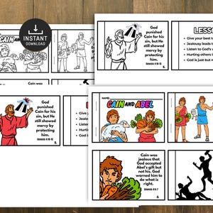 Cain and Abel Mini Book, Bible Lesson Kids, Bible Lesson, Memory Game ...