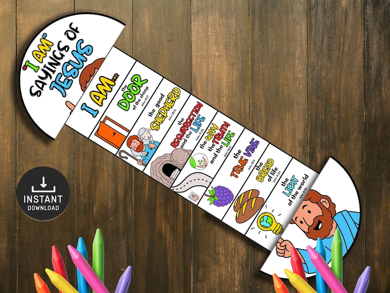 Jesus 'I AM' Statements Folding Craft, Bible Lesson Activity (digital ...