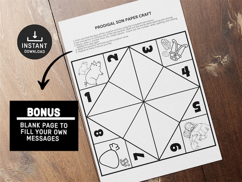 Prodigal Son Bible Story Activity Sunday School Craft - Etsy