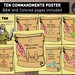 Ten Commandments Flash Card, Printable Bible Activity, Watercolor, Kids ...