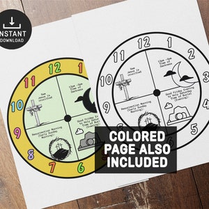 Easter Clock Coloring Wheel, Easter Sunday School Craft, Holy Week ...