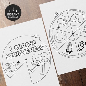 Forgiveness Scripture Coloring Wheel, Printable Bible Activity ...