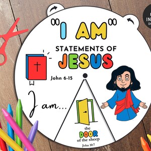 I Am Statements of Jesus Coloring Wheel Printable Bible - Etsy UK