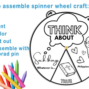 Think About Such Things Philippians 4:8 Coloring Wheel, Printable Bible ...
