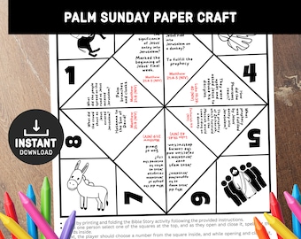 Palm Sunday Craft, Jesus Triumphant Entry to Jerusalem Bible Story ...