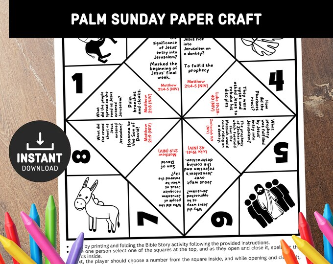 Palm Sunday Craft, Jesus Triumphant Entry to Jerusalem Bible Story ...