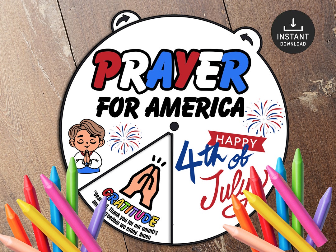 4th July Prayer, Coloring Wheel, Freedom in Jesus, July 4th Bible Craft ...